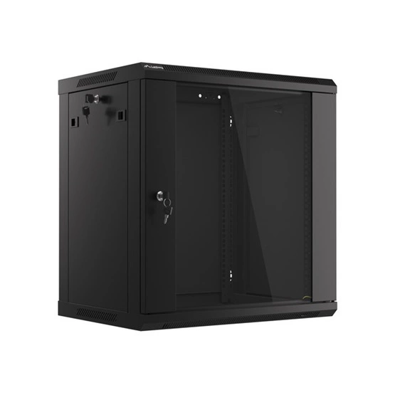 Lanberg 19" fali rack szekrény 12U/600X450 lapraszerelt, fekete V2 WF01 ...