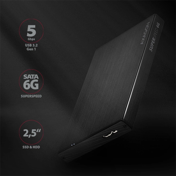AXAGON EE25-XA6 Aline Box 2,5" USB 3.0 Külső HDD ház, fekete | pcx.hu