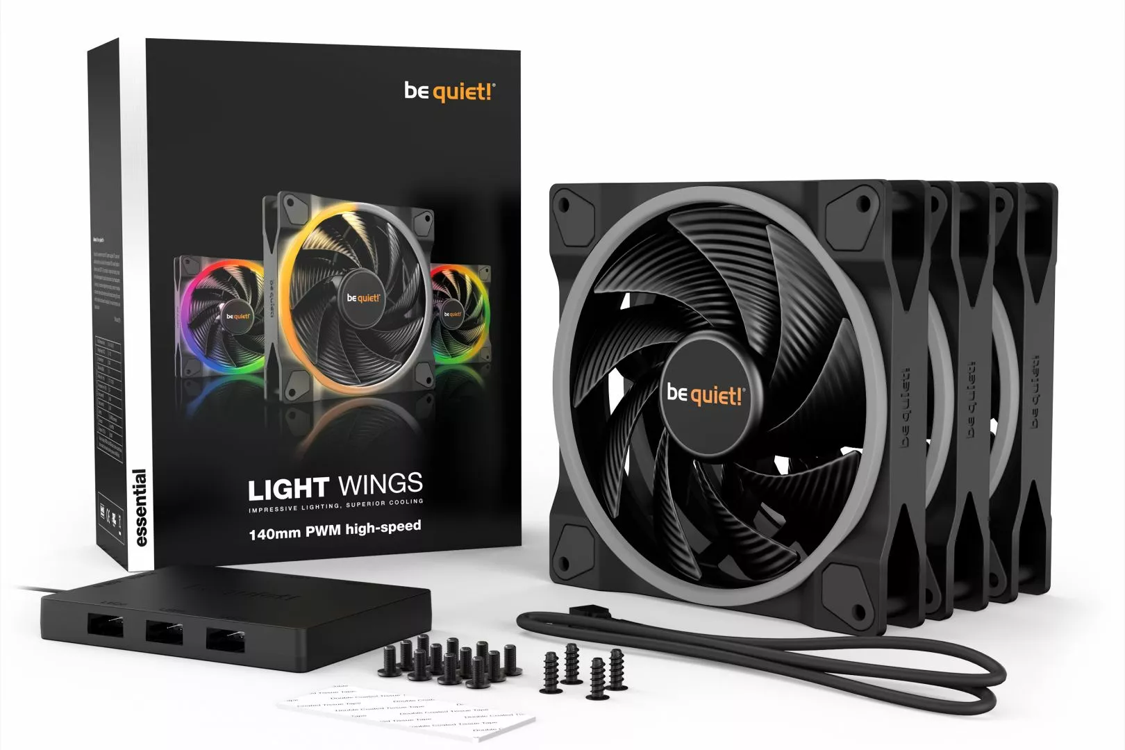 Be quiet! Light Wings PWM High-Speed 3db 140mm rendszer hűtő (BL079 ...