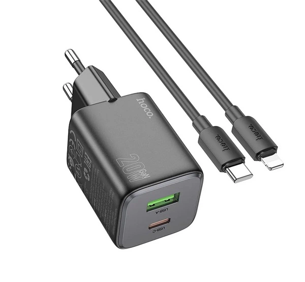 Hoco N41 Hálózati Töltő Usb Type C Aljzat 20w Gan Pd Gyorstöltő 3 0