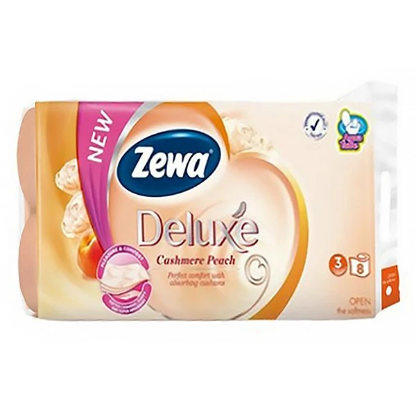 Toalettpapír ZEWA Deluxe 3 rétegű 8 tekercses Cashmere Peach 40875 | pcx.hu