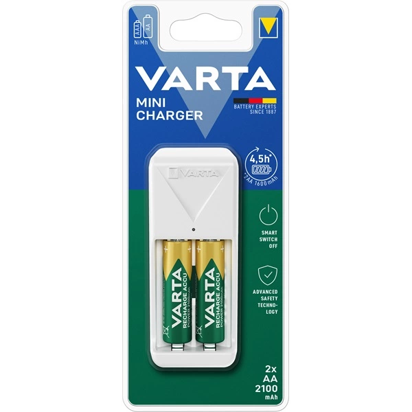 Akkumulátor töltő VARTA Mini + AA 2x2100 mAh 57656101451 | pcx.hu