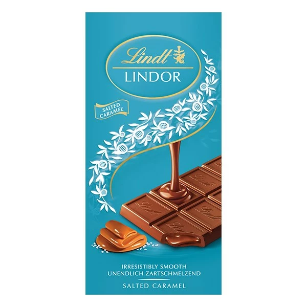 Csokoládé LINDT Lindor Salted Caramel sós karamellás tejcsokoládé 100g ...