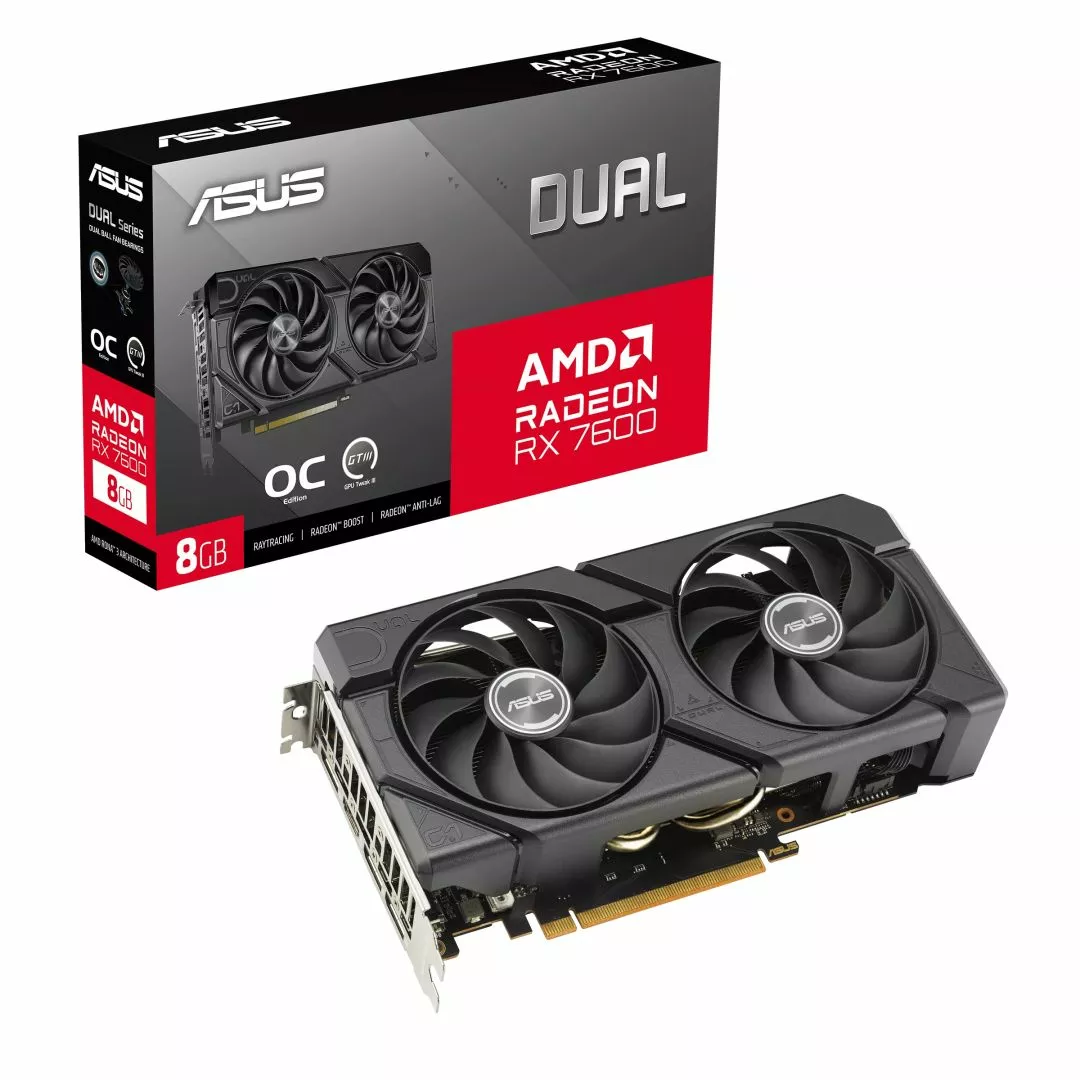 VGA ASUS AMD RX 7600 8GB GDDR6 - DUAL-RX7600-O8G-EVO | pcx.ro