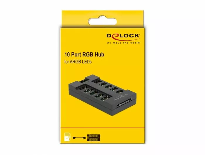 DeLock RGB Hub for ARGB LEDs with 10 ports D64128 | pcx.hu