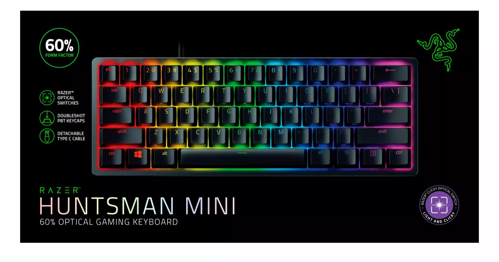 Razer Huntsman Mini (Purple Switch) - US Layout RZ03-03390100-R3M1 | pcx.hu